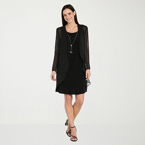 Click here for R & M Richards Womens Jacket Dress With Removable... prices