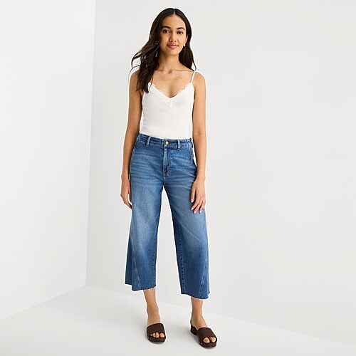 Click here for a.n.a Womens - Tall High Rise Frayed Hem Cropped J... prices