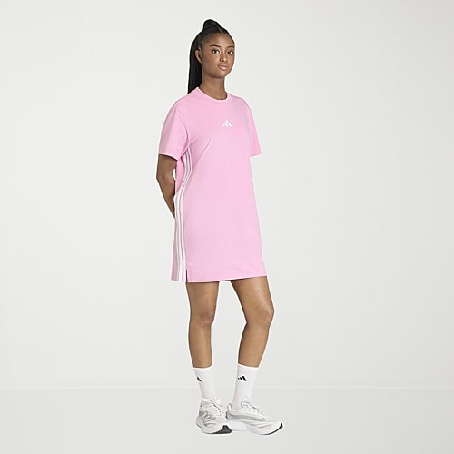 Click here for adidas Womens 3-Stripes Crewneck T-Shirt Dress - S... prices