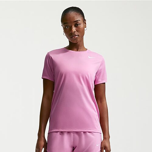 Click here for Nike Womens Dri-fit T-Shirt - Lt Magenta/white prices