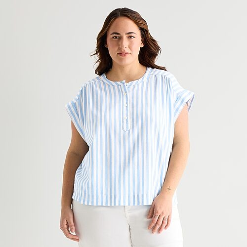 Click here for St. Johns Bay Womens Plus Round Neck Short Sleeve... prices