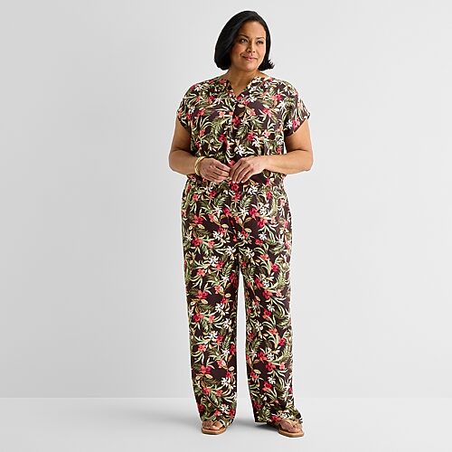 Click here for Liz Claiborne Womens Plus Wide Leg Mid Rise Pull-O... prices