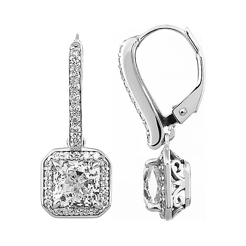 Click here for 100 Facets by DiamonArt Square Halo Cubic Zirconia... prices