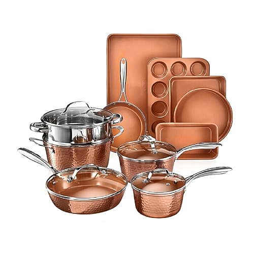 Click here for Gotham Steel Hammered Copper 15-pc Nonstick Cookwa... prices