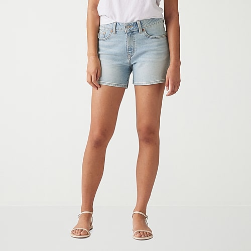 Click here for Levis Womens Mid-Rise A-Line Denim Shorts - All Th... prices