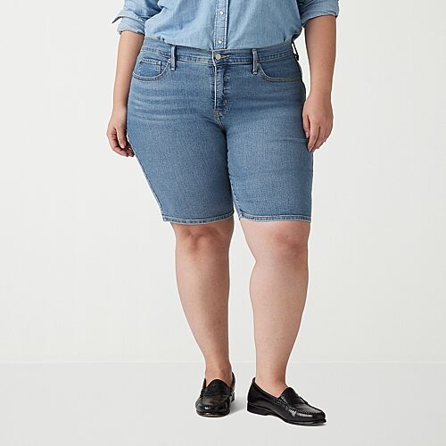 Click here for Levis Womens Plus Shaping Mid Rise Bermuda Short R... prices