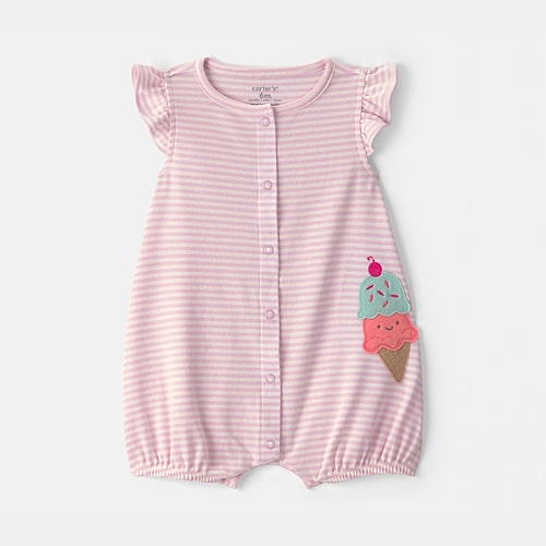 Click here for Baby Girl (3-24M) Carters(R) Stripe Ice Cream Romp... prices
