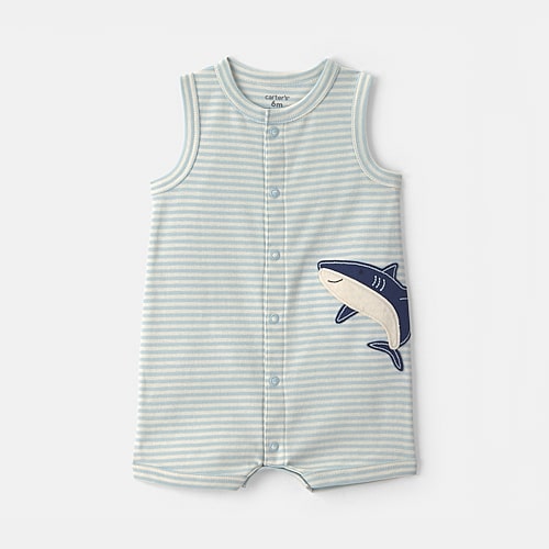 Click here for Carters Baby Boys Cotton Short-Sleeve Romper - Sha... prices