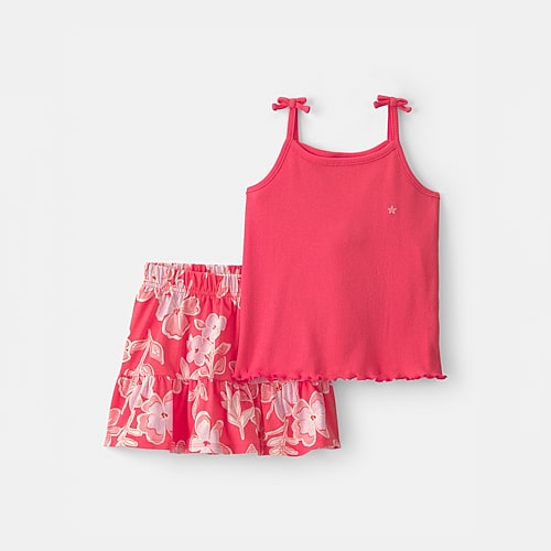 Click here for Carters Girls 2T-5T Floral Top and Skirt  2-Piece... prices