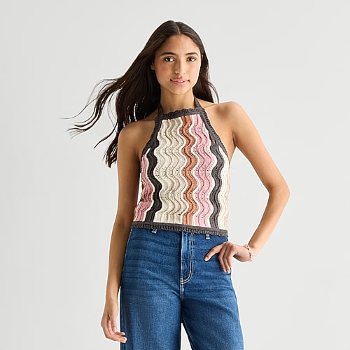Click here for Arizona Womens Juniors Halter Neck Sleeveless Tank... prices
