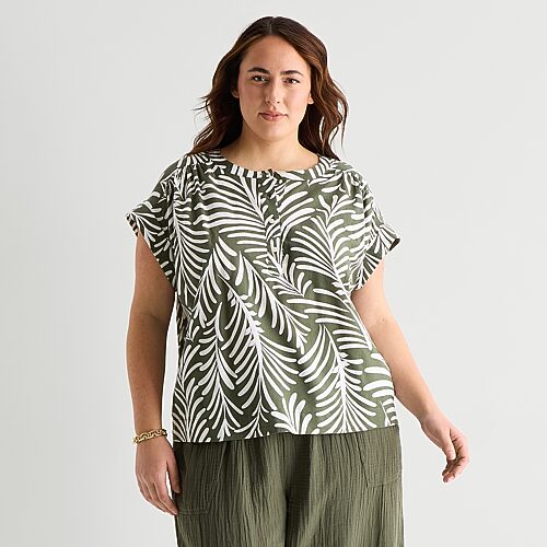 Click here for St. Johns Bay Womens Plus Round Neck Short Sleeve... prices