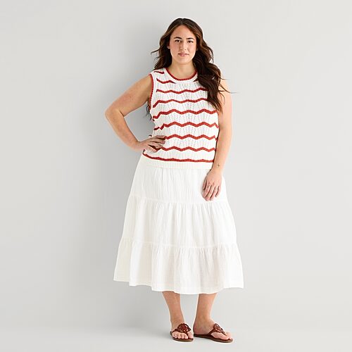 Click here for St. Johns Bay Womens Plus Maxi Skirt  0x  White prices