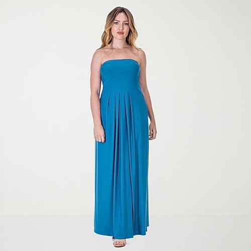 Click here for Womens 24/7 Comfort Apparel A-Line Strapless Maxi... prices