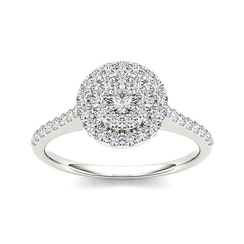 Click here for 3/4 CT.T.W. Natural Diamond 10K White Gold Engagem... prices
