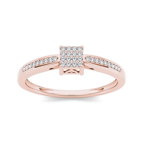 Click here for 1/6 CT.T.W. Natural Diamond 10K Rose Gold Engageme... prices