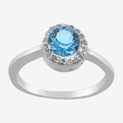 Click here for Silver Treasures Womens Blue Crystal Sterling Silv... prices