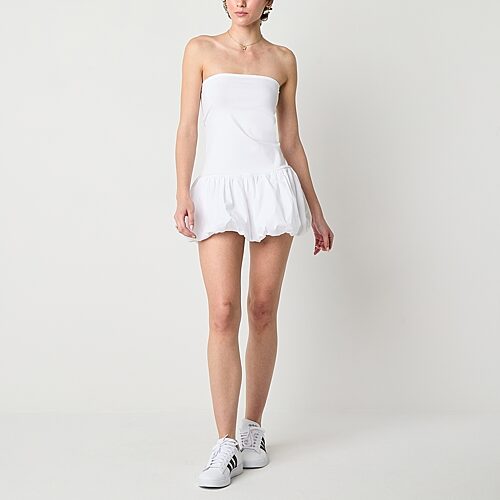 Click here for Arizona Bubble Hem Womens Juniors Sweetheart Neck... prices