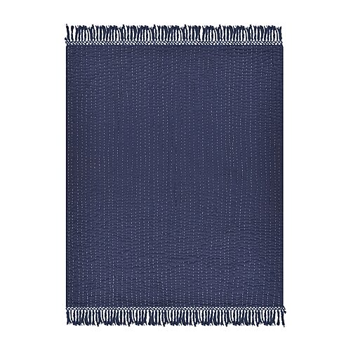 Click here for LR Home Lucy Solid Reversible Throw  One Size  Blu... prices