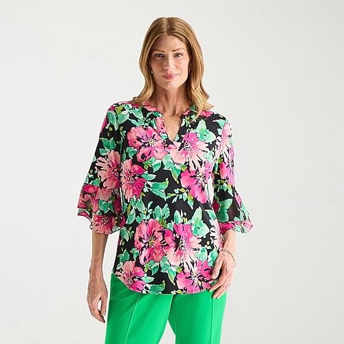 Click here for Black Label by Evan-Picone Womens Split Crew Neck... prices