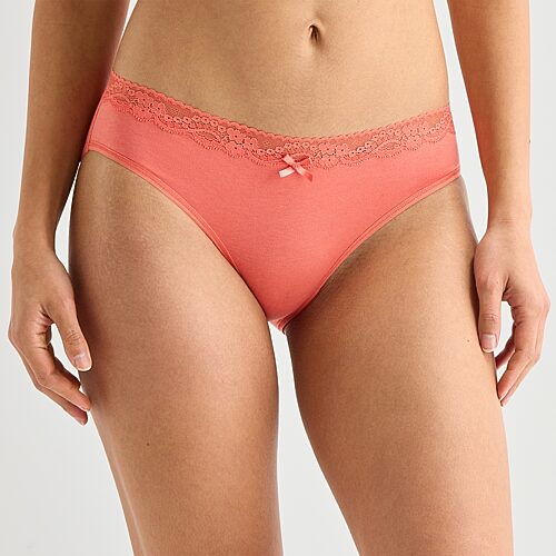 Click here for Ambrielle Cotton Bikini Panty  Medium  Pink prices