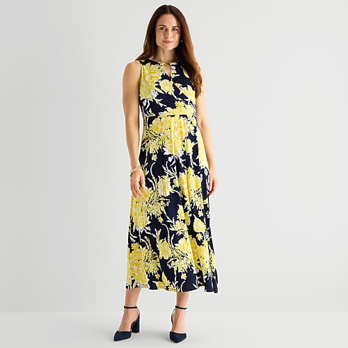 Click here for Studio 1 Womens Keyhole Neck Sleeveless Maxi Dress... prices
