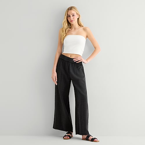Click here for Arizona Womens Juniors Wide Leg Pull-On Pant  Larg... prices
