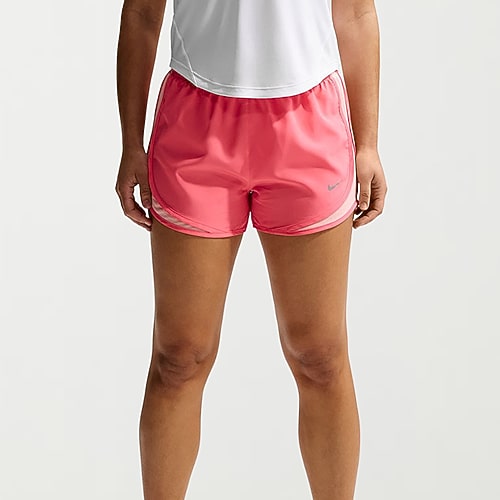 Nike Womens Tempo Dri-fit Mid Rise Running Shorts - Sea Coral/arctic Orange/reflective silve