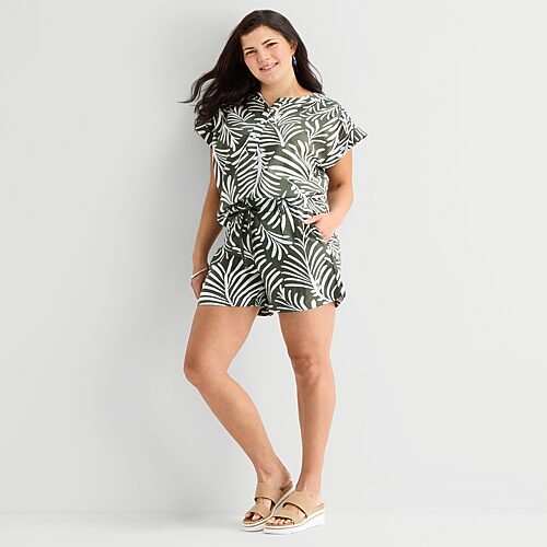 Click here for St. Johns Bay Womens Plus Pull-On Short  5x  Green prices
