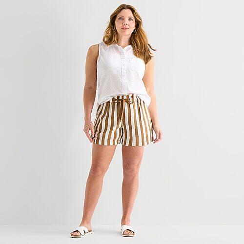 Click here for St. Johns Bay Womens Plus Pull-On Short  3x  Brown prices