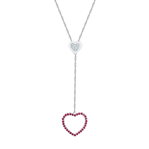 Click here for Womens Red Ruby Sterling Silver 18 Inch Y Necklace... prices