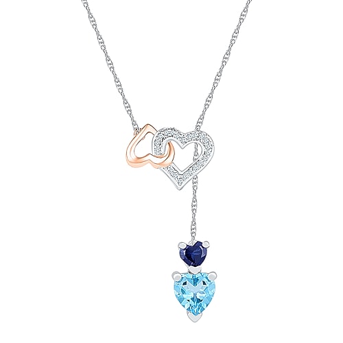 Click here for Womens Diamond Accent Genuine Blue Topaz 10K Rose... prices