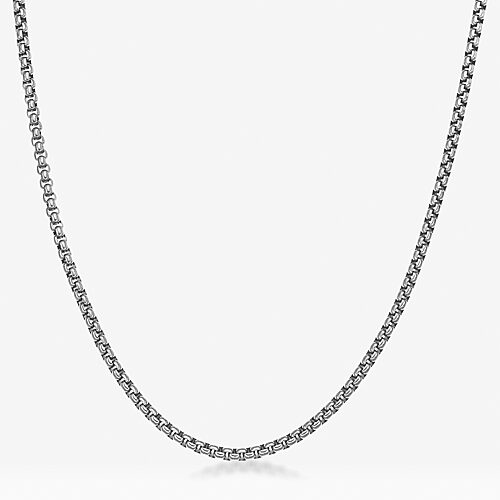 Click here for Mens Stainless Steel 18 4mm Box Chain  One Size prices