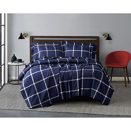 Click here for Truly Soft Printed Windowpane Midweight Comforter... prices