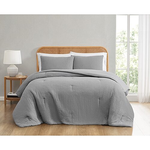 Truly Soft Textured Waffle 3pc. Comforter Set
