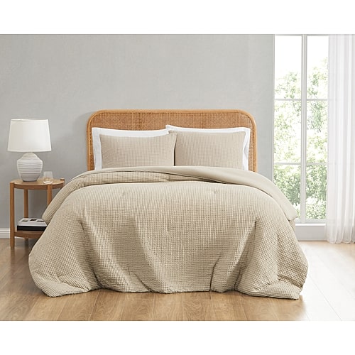 Click here for Truly Soft Textured Waffle Midweight Comforter Set... prices
