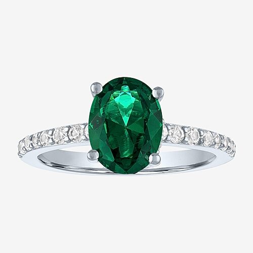 Click here for Womens Lab Created Green Emerald Sterling Silver O... prices