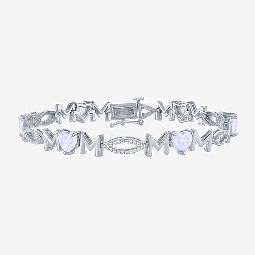 Click here for Mom Womens Lab Created White Opal Sterling Silver... prices