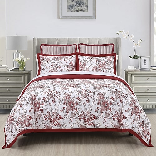 Click here for Laurel Manor Toile Garden Comforter Set  One Size... prices
