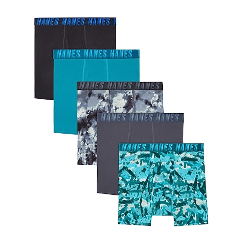 Click here for Boys Hanes(R) Moves 5pk. Solid/Camo X-TEMP(R) Boxe... prices