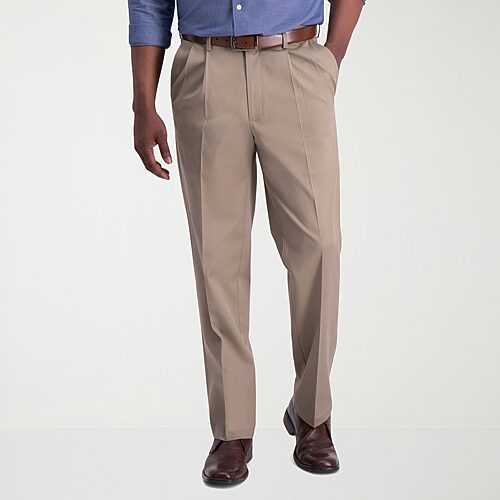 Click here for Haggar Iron Free Premium Khaki Mens Classic Fit Pl... prices