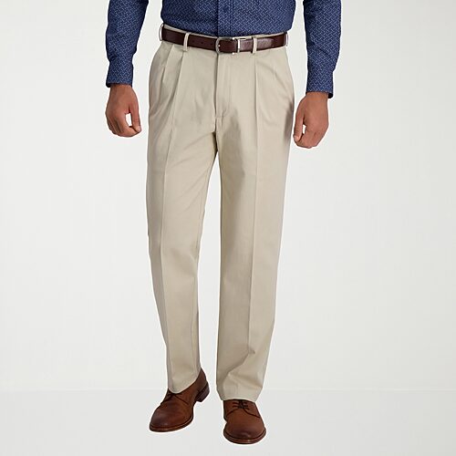 Click here for Haggar Mens Iron Free Premium Khaki Classic-Fit Pl... prices