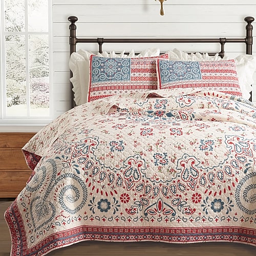 Click here for JUNK GYPSY Boho Americana Cotton Reversible Quilt... prices