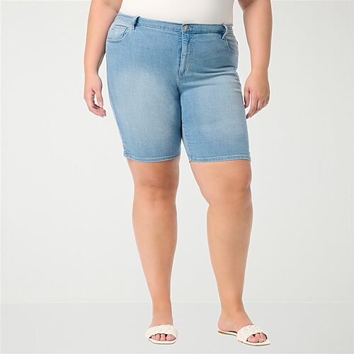 Click here for Gloria Vanderbilt Amanda Womens 10 Plus Denim Shor... prices