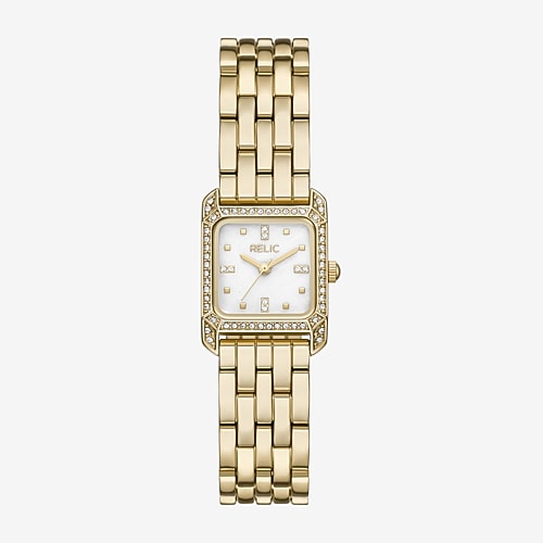 Click here for Relic By Fossil Womens Crystal Accent Gold Tone Br... prices