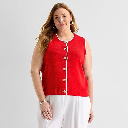 Click here for Liz Claiborne Womens Scoop Neck Button Plus Sweate... prices