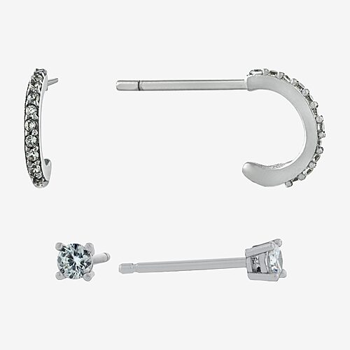 Click here for Silver Treasures Womens Cubic Zirconia Sterling Si... prices