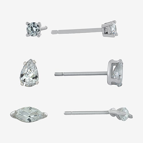 Click here for Silver Treasures Womens Cubic Zirconia Sterling Si... prices