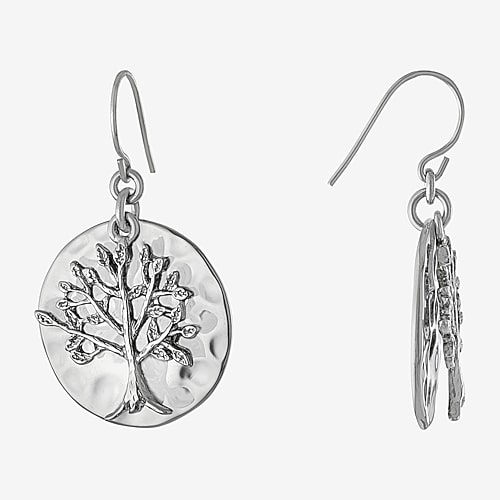 Silver Reflections Pure Silver Over Brass Round Drop Earrings  One Size