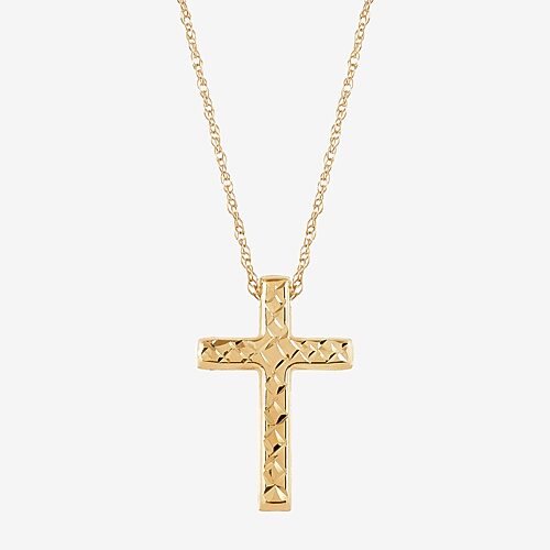 Click here for Religious Jewelry Womens 10K Gold Cross Pendant Ne... prices