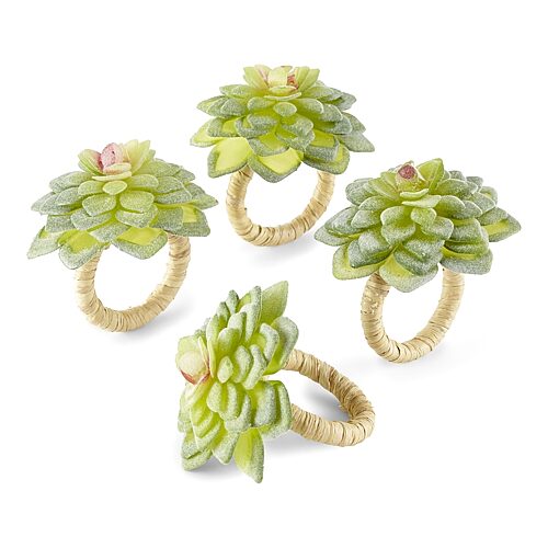 Click here for Homewear Succulent 4-pc. Napkin Ring  One Size  Gr... prices